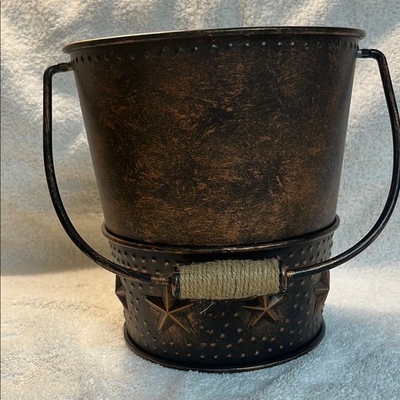 Accents | Rustic Metal Bucket With Handle | Poshmark